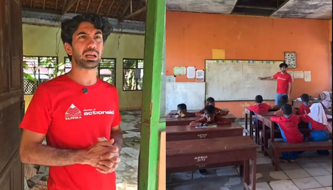 Keren! Aktor Reza Rahadian Jadi Guru Sehari di SDN Bima, Mengajar ...